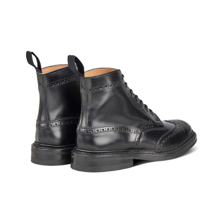 Trickers Stow Country Boot - Black - Dainite Rubber Sole - Anandshoes ...